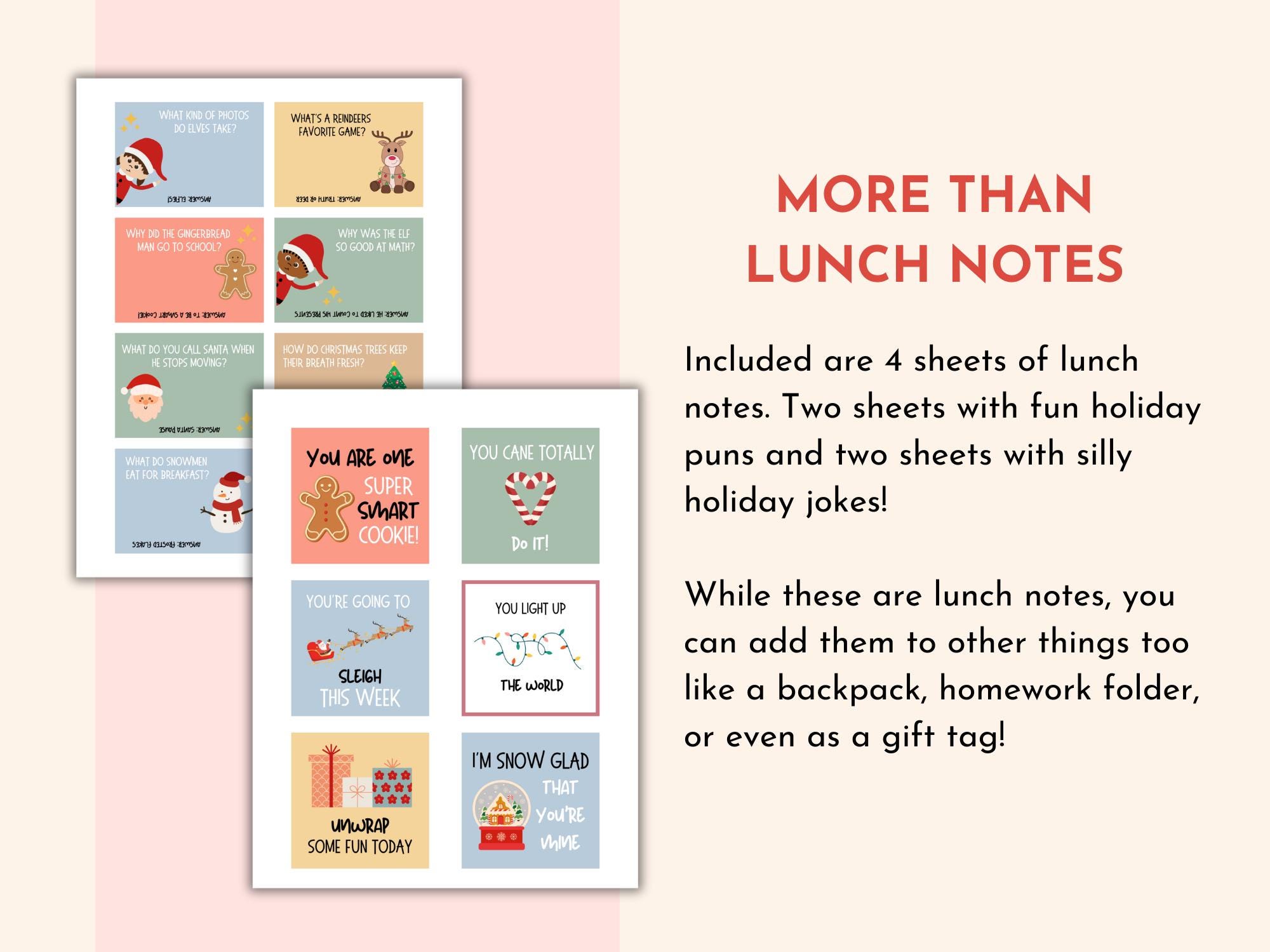 28 Christmas Lunch Box Jokes for Kids Christmas Lunch Notes Printable ...