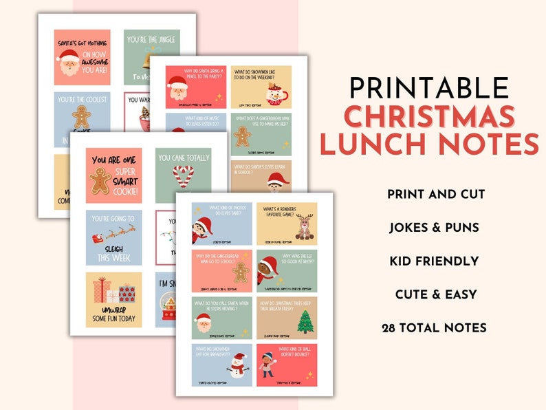 28 Christmas Lunch Box Jokes for Kids | Christmas Lunch Notes ...