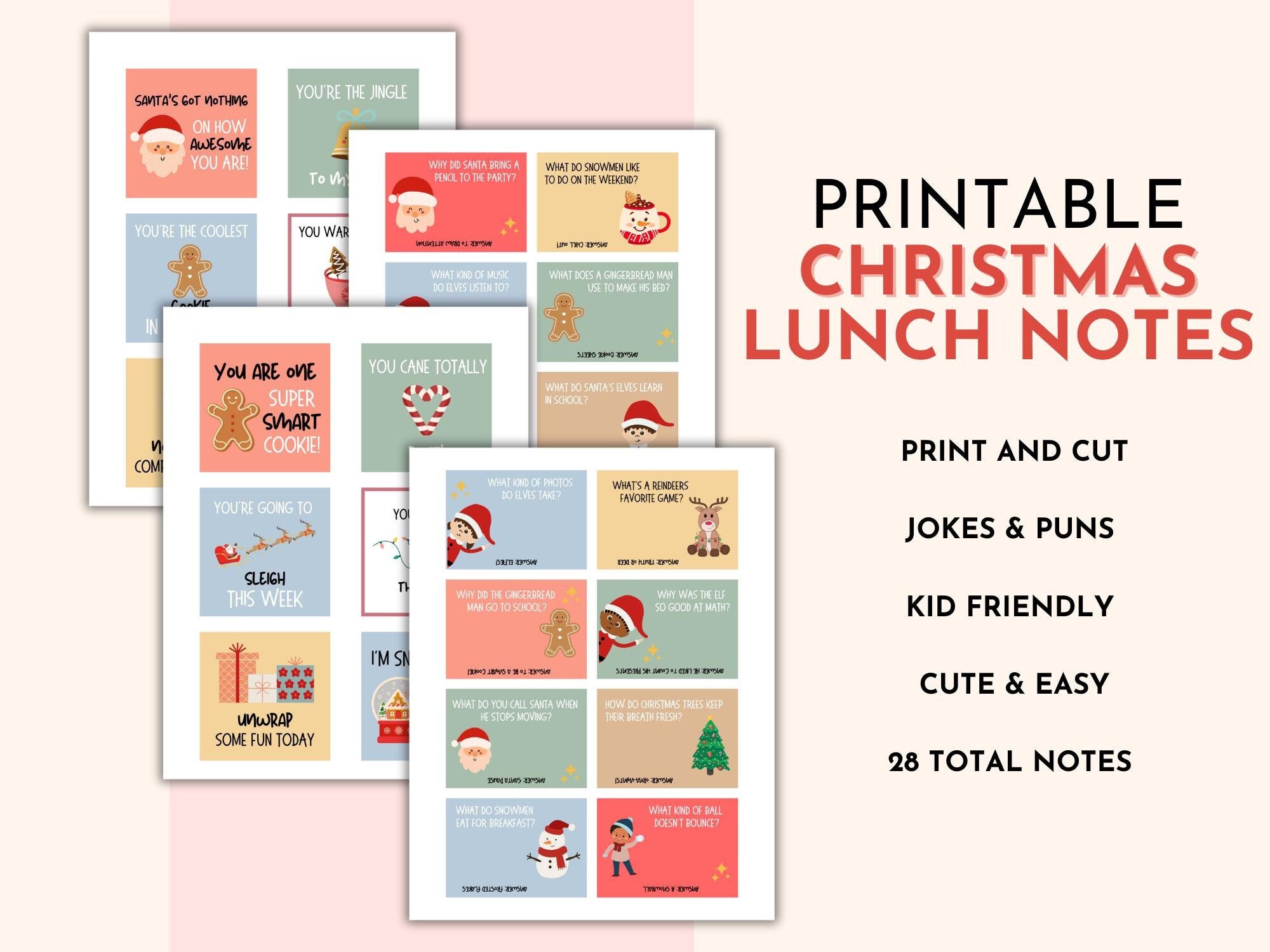 28 Christmas Lunch Box Jokes for Kids | Christmas Lunch Notes ...