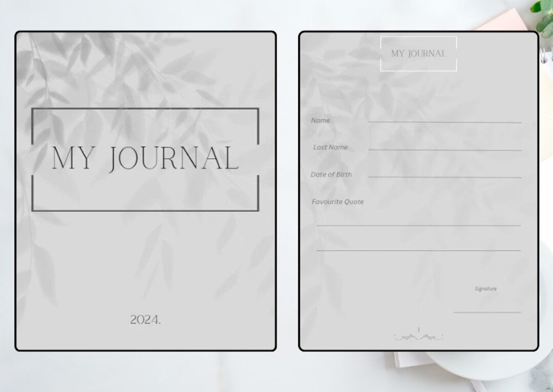 Beige Neutral Personal Journal Digital Template Planner - Etsy