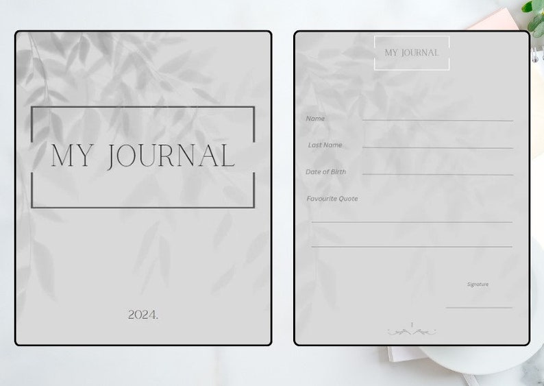 Beige Neutral Personal Journal Digital Template Planner - Etsy