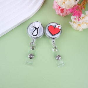 Badge Reel, Custom Nurse Retractable Badge Holder Nurse ID Carabiner ...