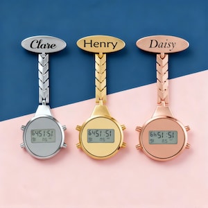 Personalized Digital Nurse Watch, Alloy Clip-on Brooch Fob, Night-glow ...