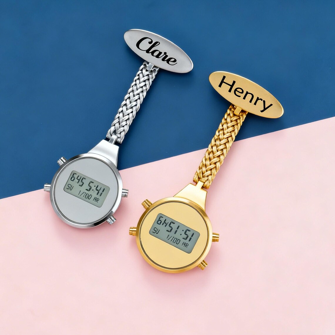 Personalized Digital Nurse Watch, Alloy Clip-on Brooch Fob, Night-glow ...
