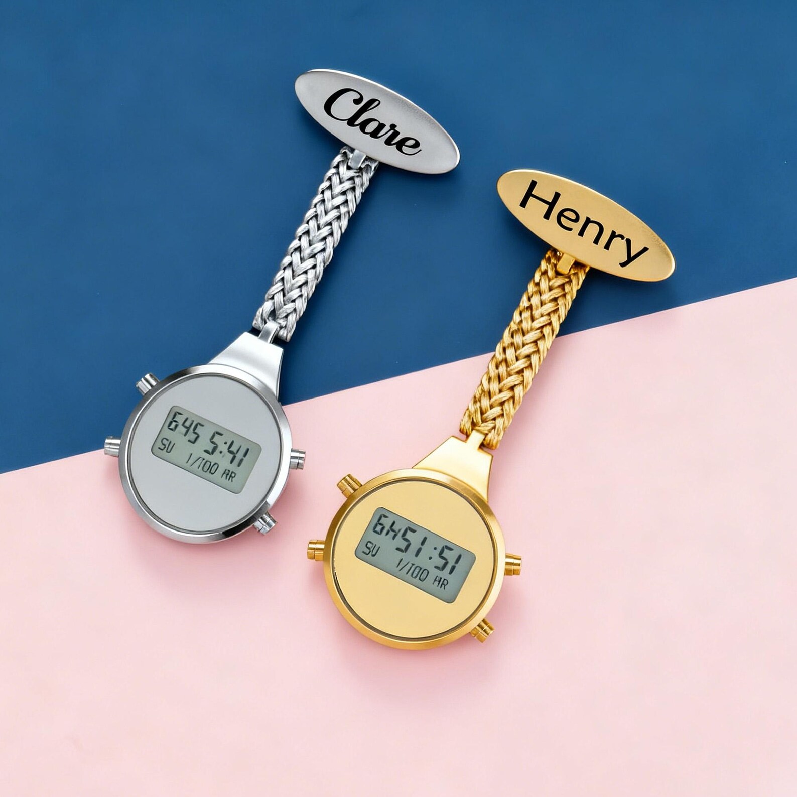 Personalized Digital Nurse Watch, Alloy Clip-on Brooch Fob, Night-glow ...