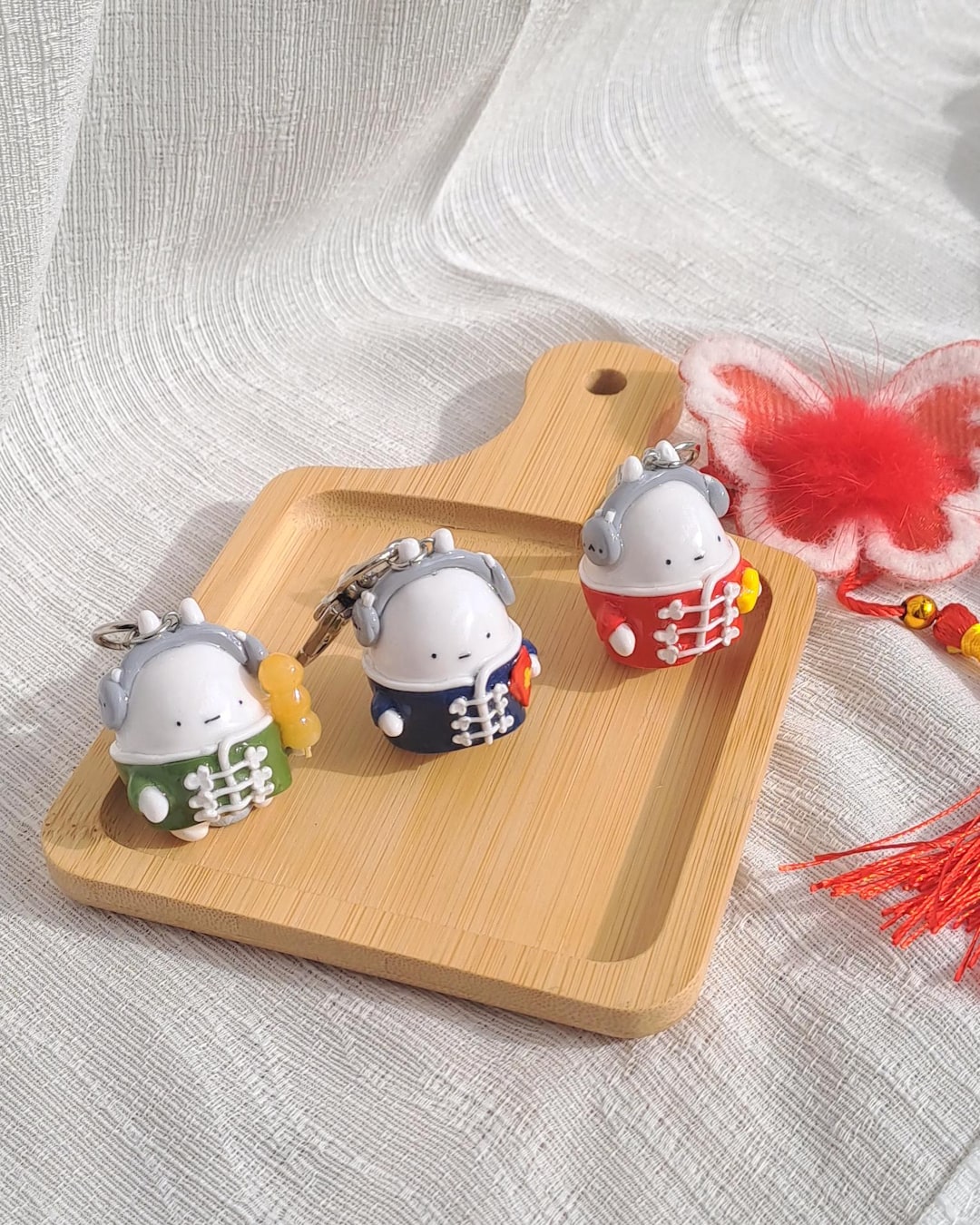 Chinese New Year Tapioca Keychain Zhong Shan Zhuang Jacket - Etsy
