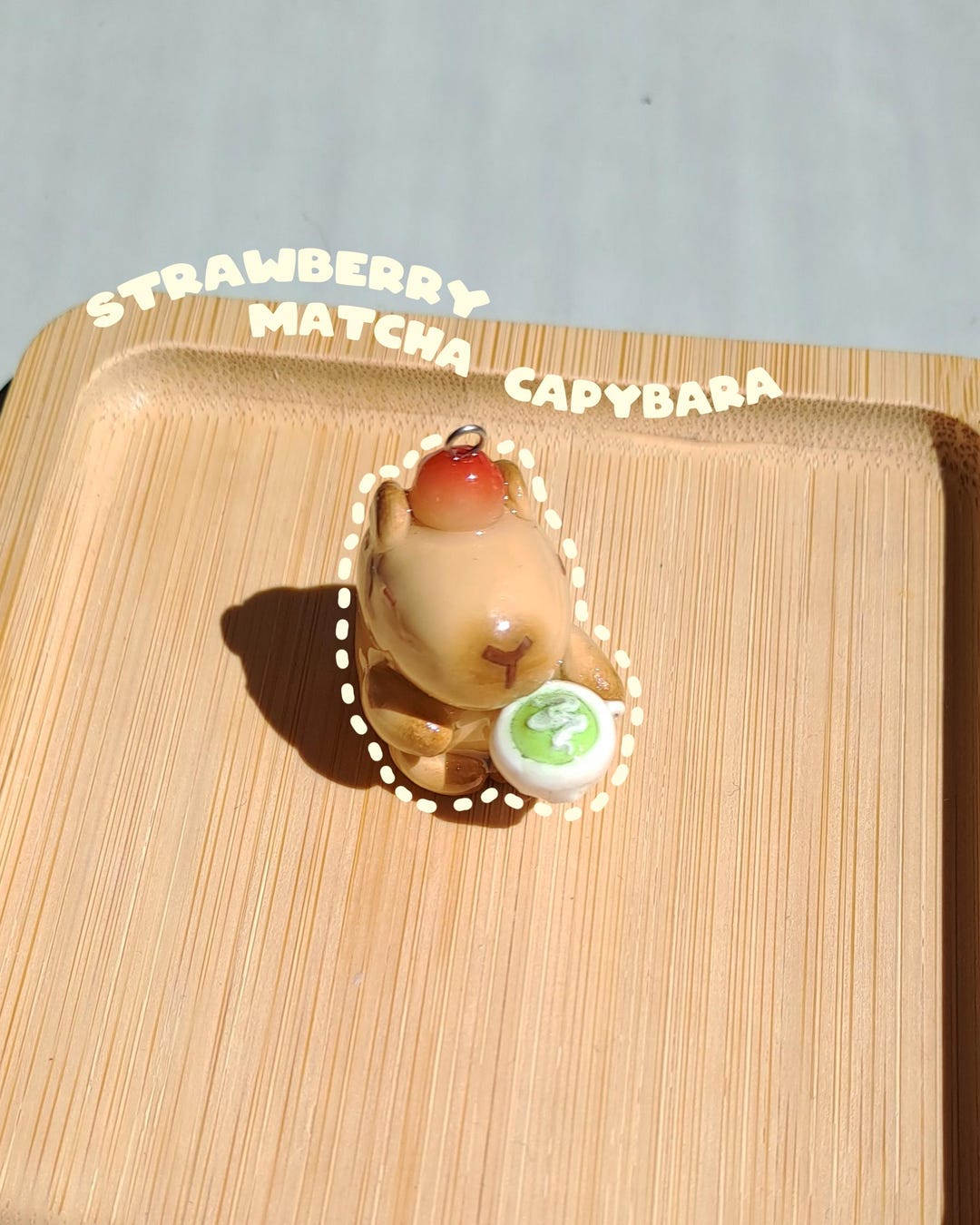 Strawberry Matcha Capybara Keychain - Etsy
