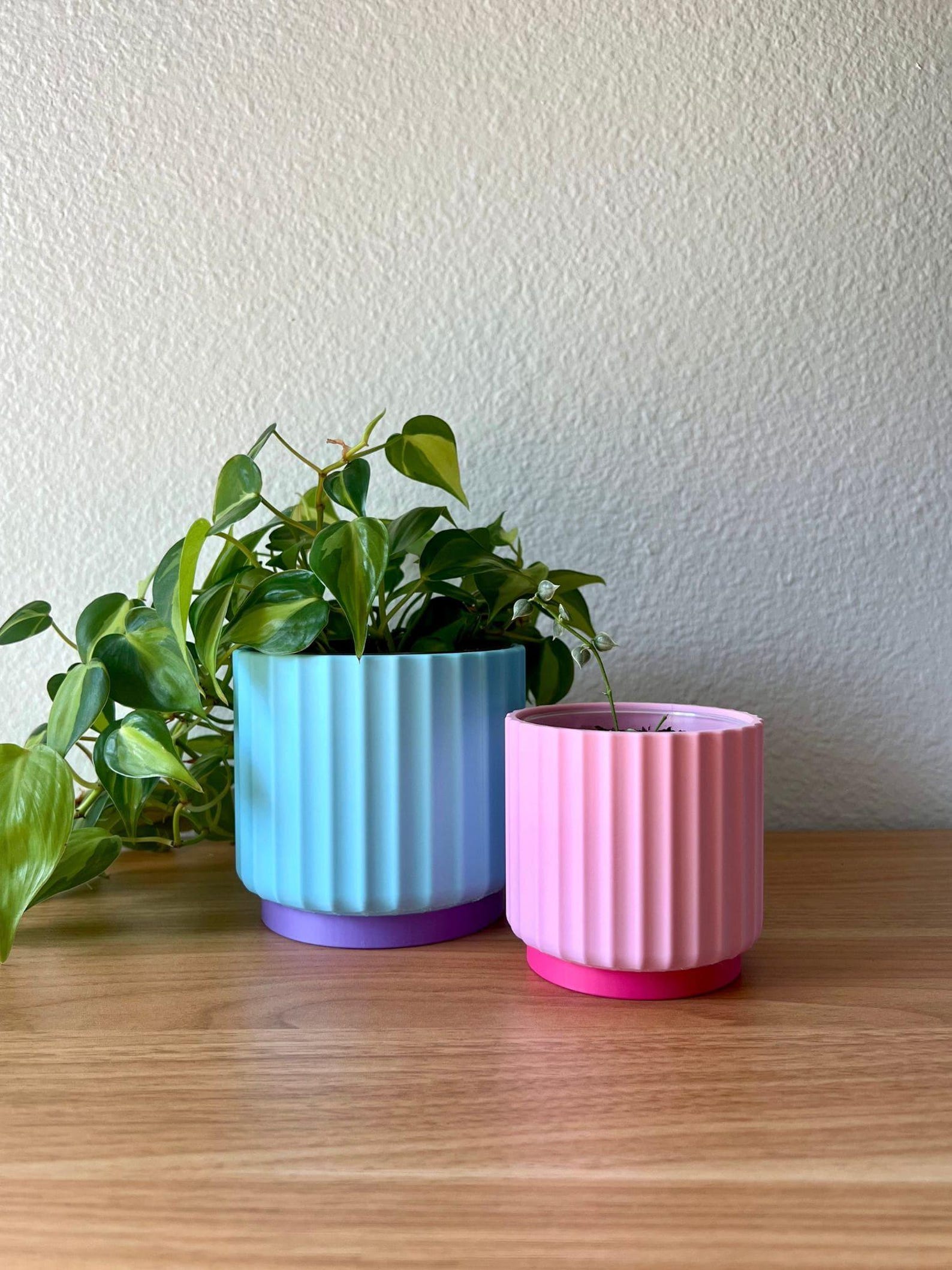Color Pop Rainbow Planter Trio: 3D Printed Colorful Plant Pot Set - Fun ...