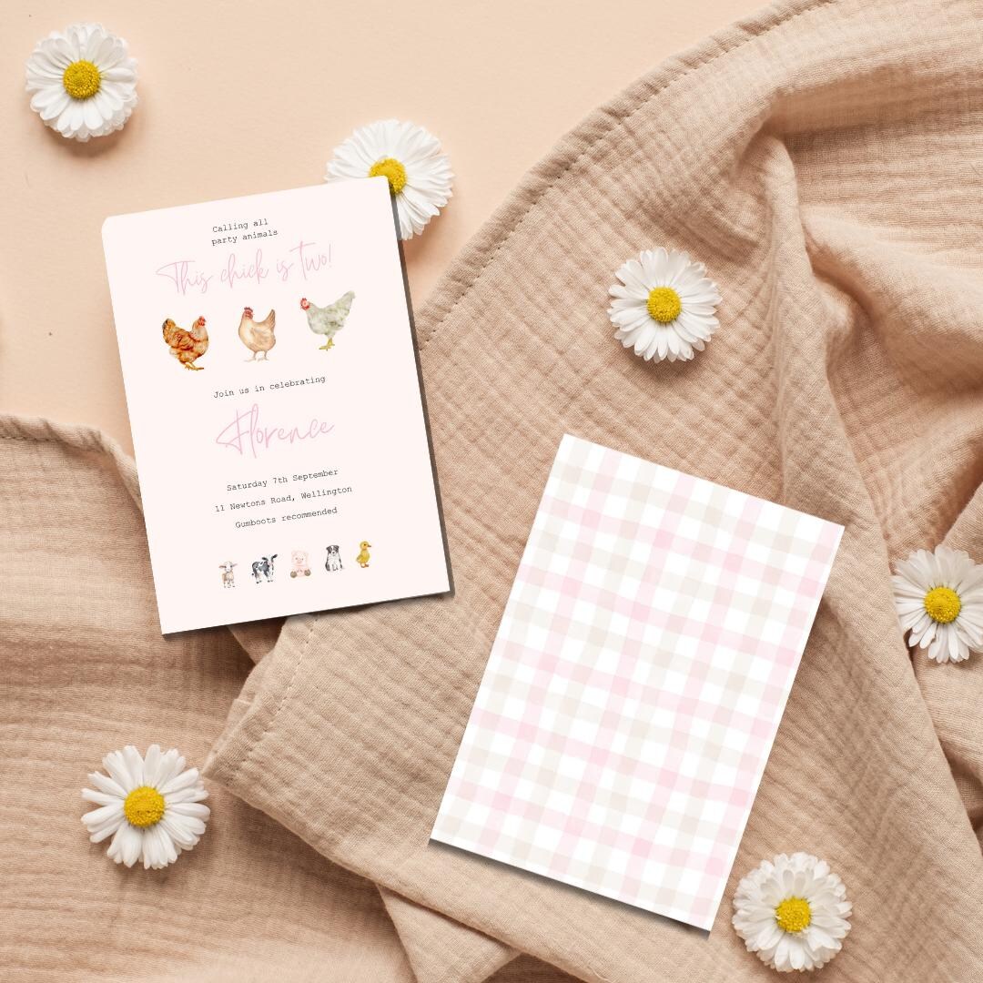 This Chick is Two Birthday Invitation, Farm Birthday Party, Digital ...