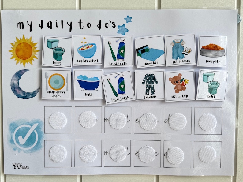 Boys Chore Chart, Toddler Chore Chart, to Do List for Kids, Childrens ...