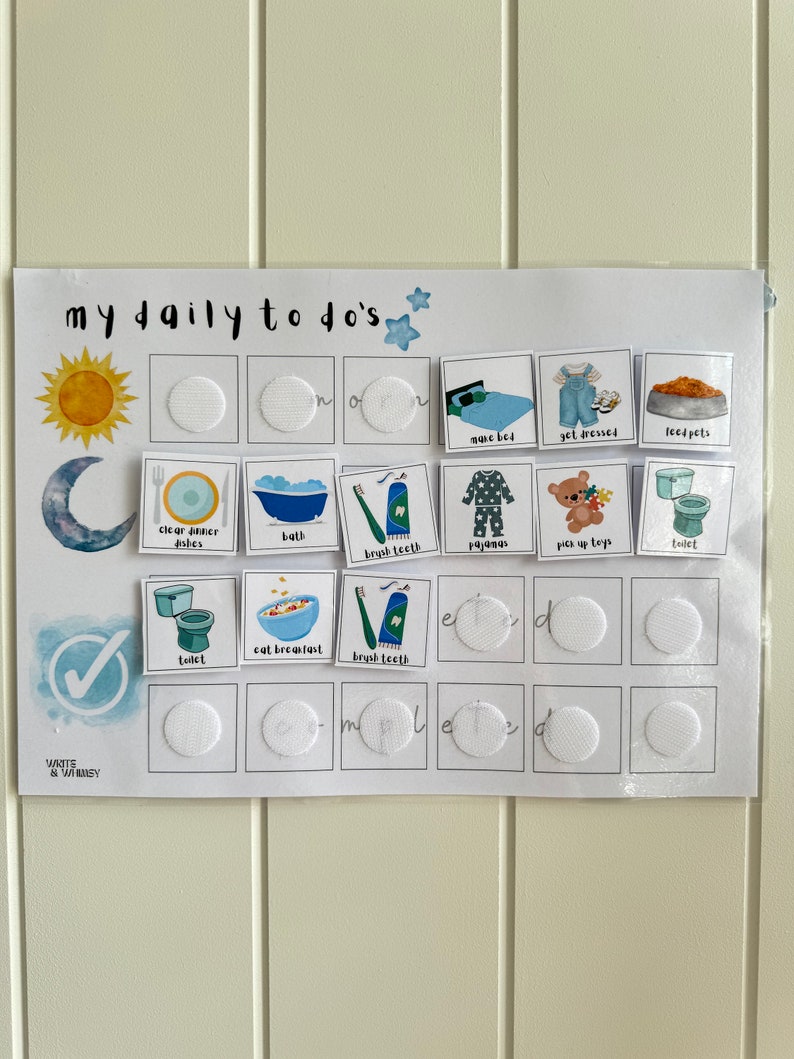 Boys Chore Chart, Toddler Chore Chart, to Do List for Kids, Childrens ...