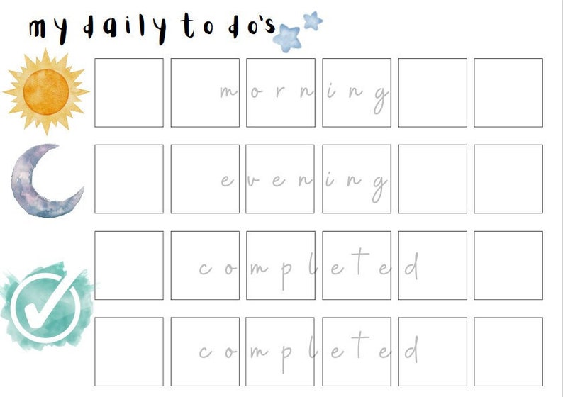 Boys Chore Chart, Toddler Chore Chart, to Do List for Kids, Childrens ...