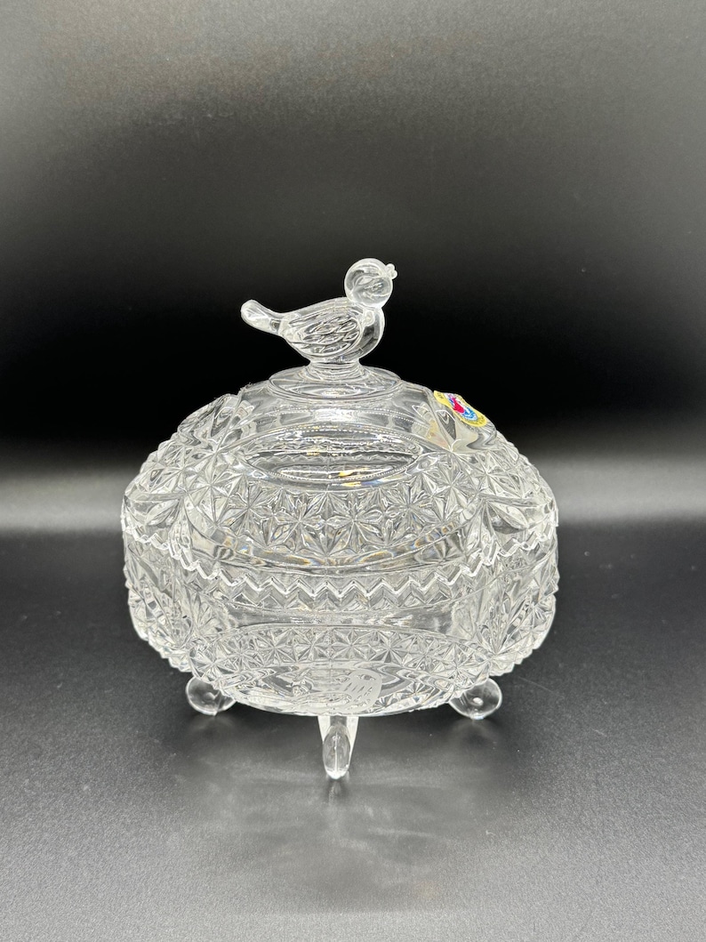 HOFBAUER Byrdes Crystal Egg Shaped Box With Sawtooth Lid • German Made ...