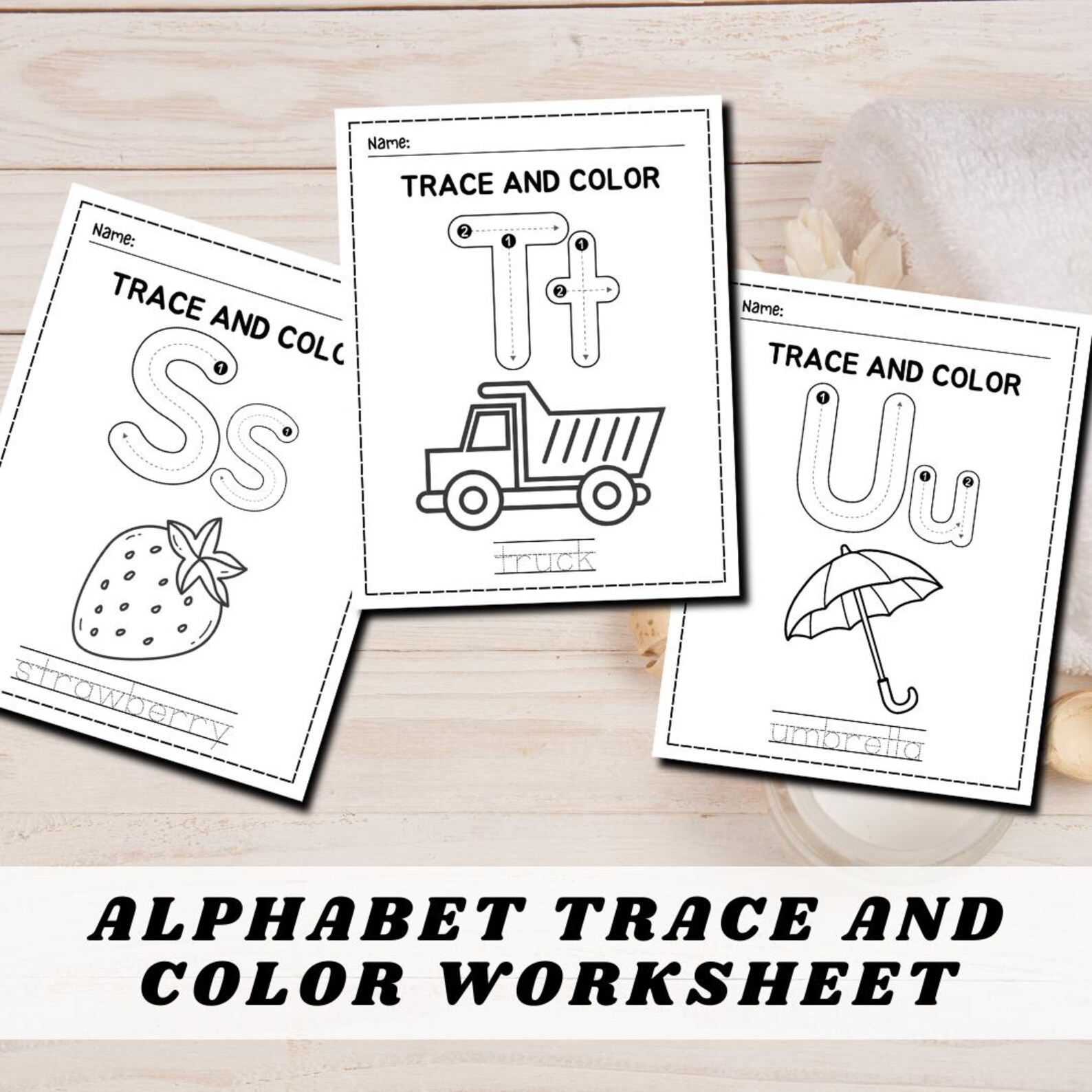 26 Printable Alphabet Trace and Color Worksheet | I Know My Letters ...