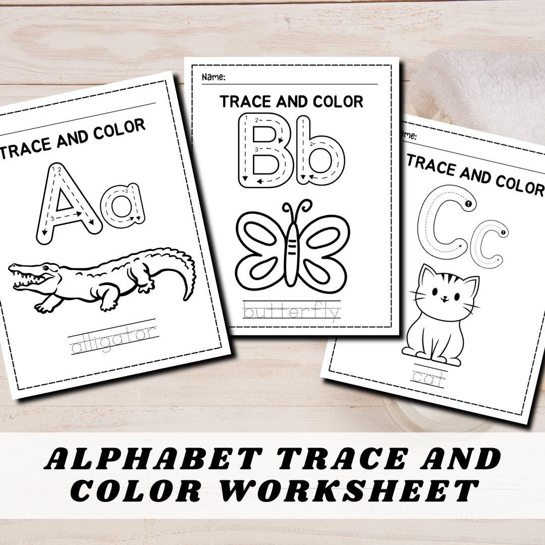 26 Printable Alphabet Trace and Color Worksheet | I Know My Letters ...
