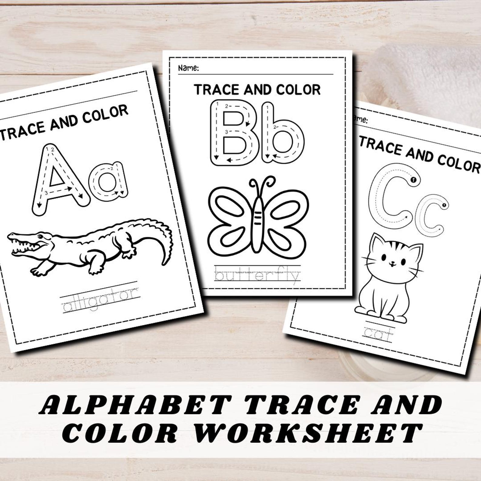 26 Printable Alphabet Trace and Color Worksheet | I Know My Letters ...