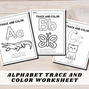 26 Printable Alphabet Trace and Color Worksheet | I Know My Letters ...