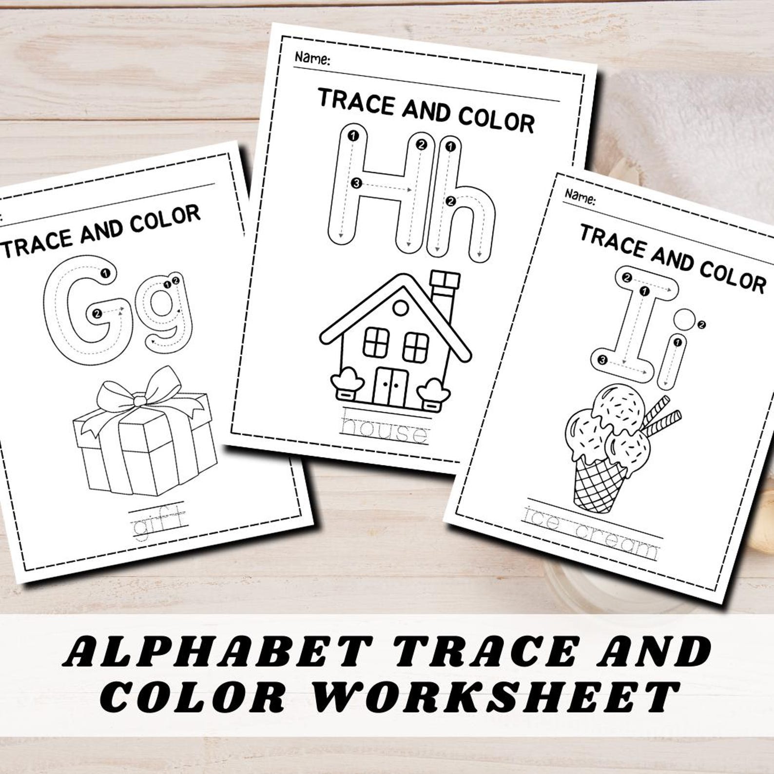26 Printable Alphabet Trace and Color Worksheet | I Know My Letters ...