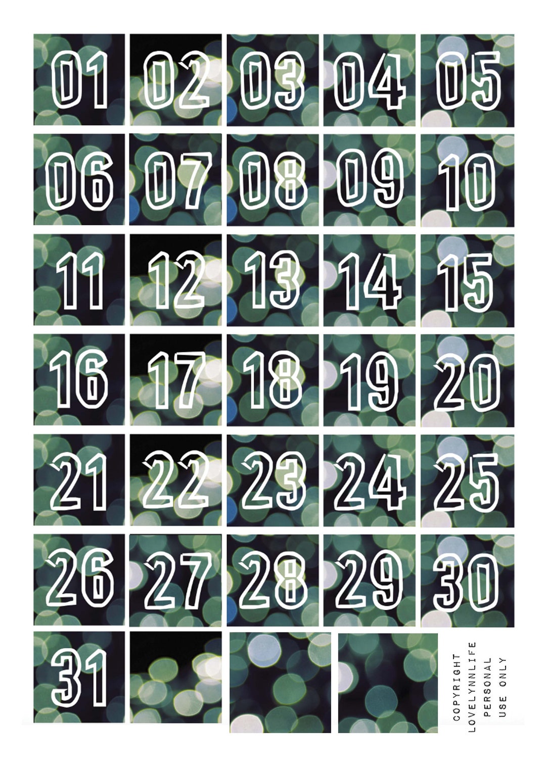 Printable Coloured Numbers // Journal Ephemera // Colourful Printable ...
