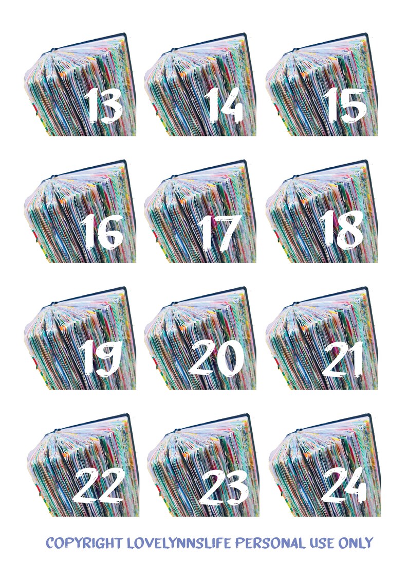 Printable Numbers Pdfs // Journal Ephemera // Colourful Printable ...