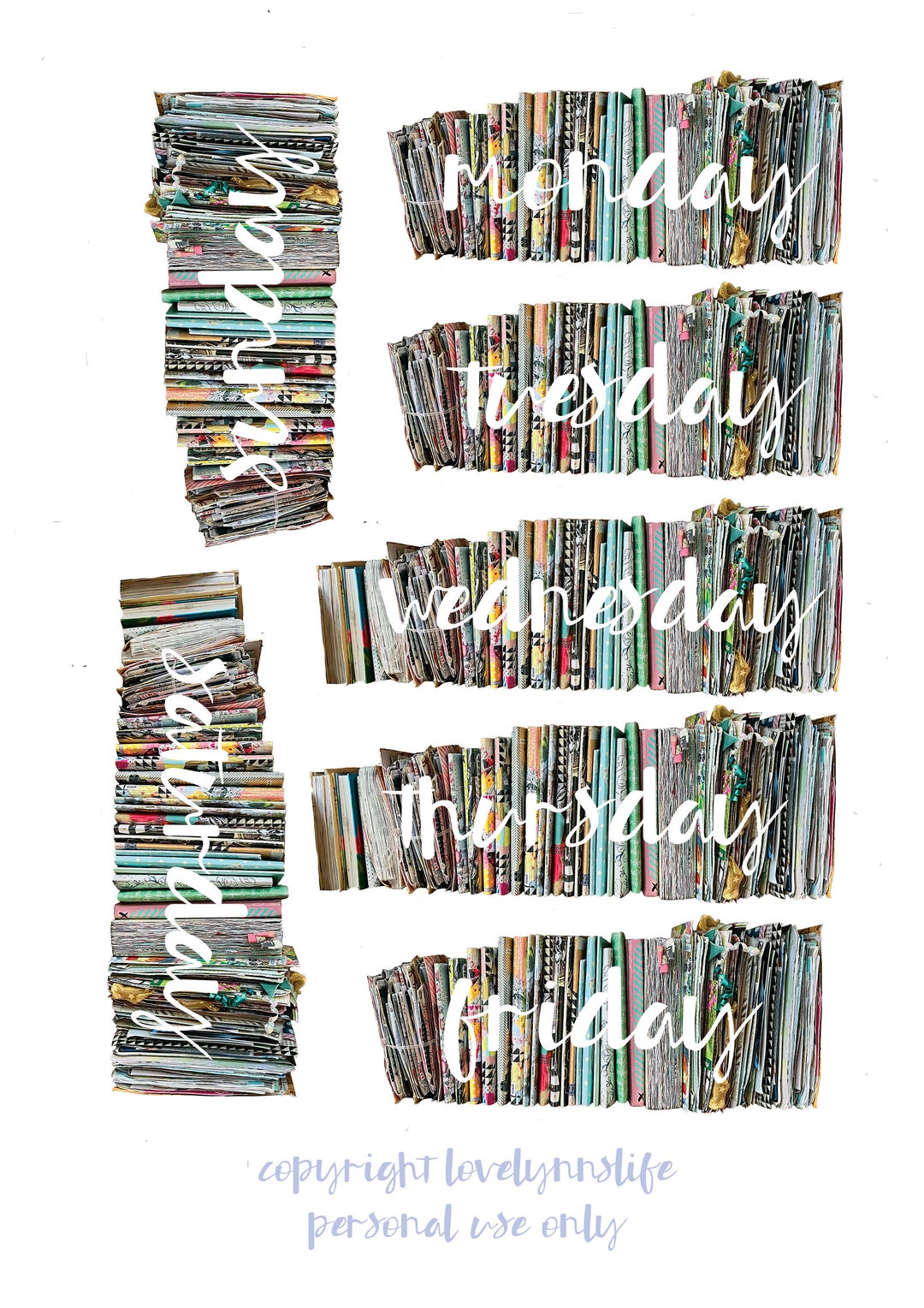Printable Days of the Week // Journal Ephemera // Colourful Printable ...