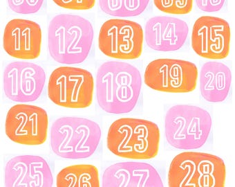 Printable Numbers Pdfs // Journal Ephemera // Colourful Printable ...