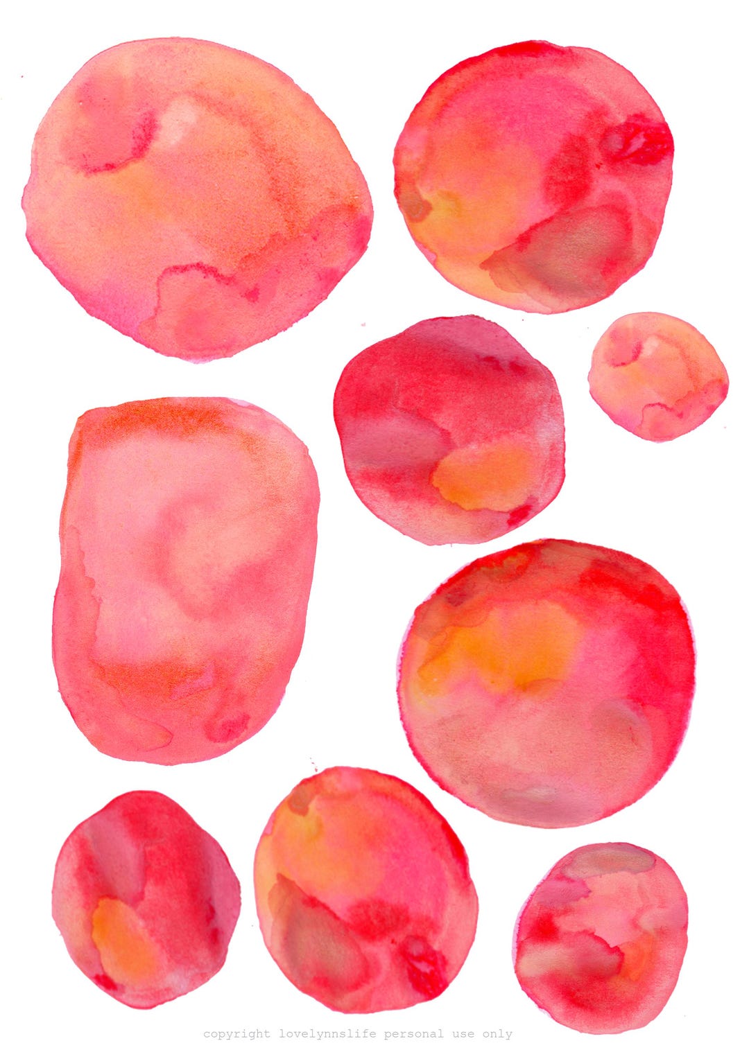 Printable Red Journaling Spots // Journal Ephemera // Mixed Media Paper ...