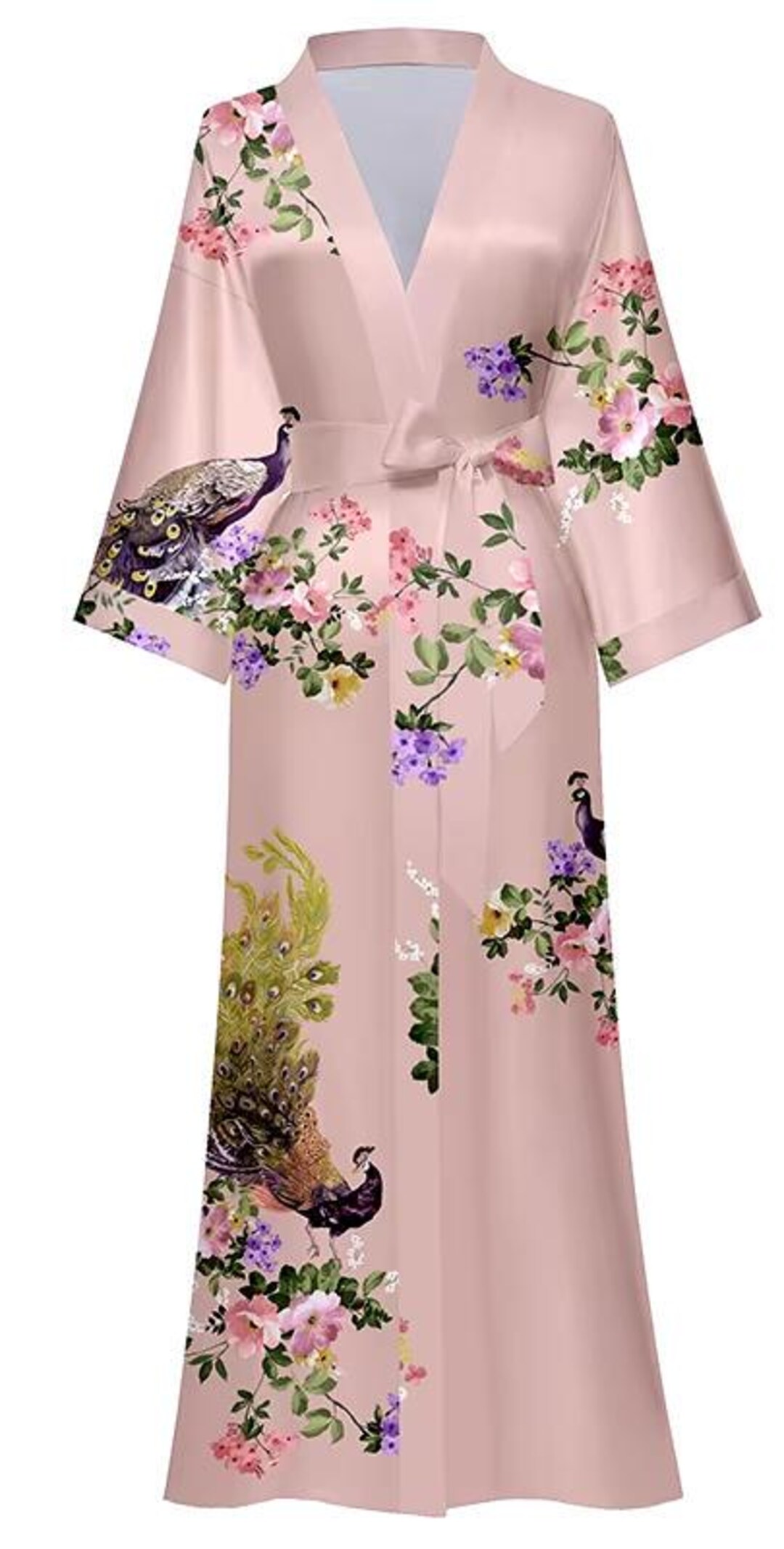 Pink Floral Kimono Robe - Etsy