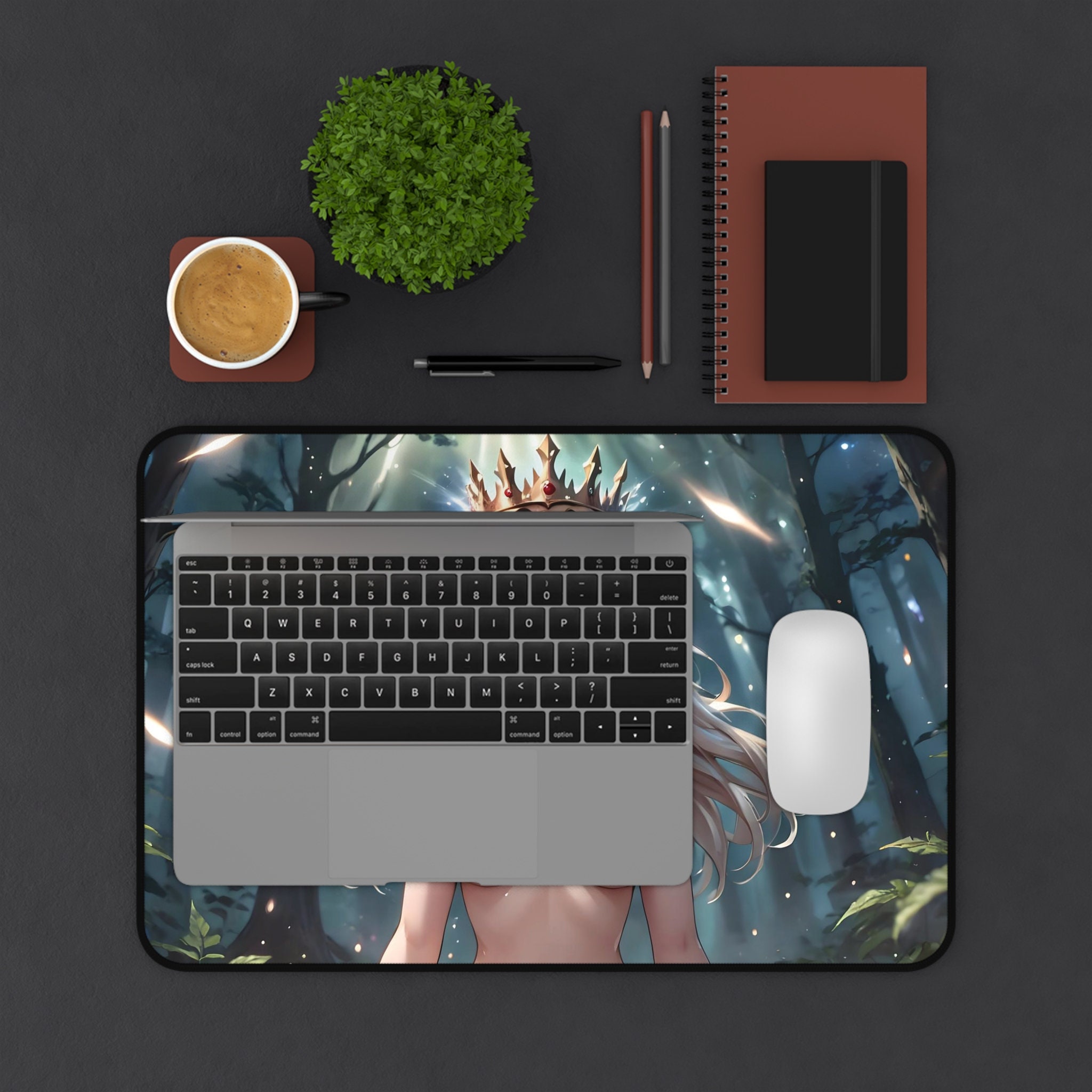 NSFW Beautiful Anime Girl Goddess in the Forest Mousepad, Desk Pad ...