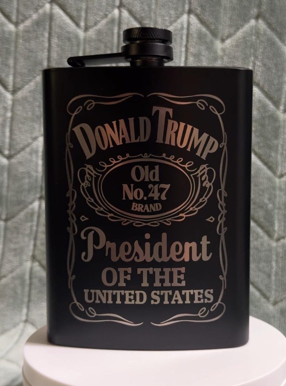 Donald Trump Flask, Old No. 47, Matte Black Stainless Steel - Etsy