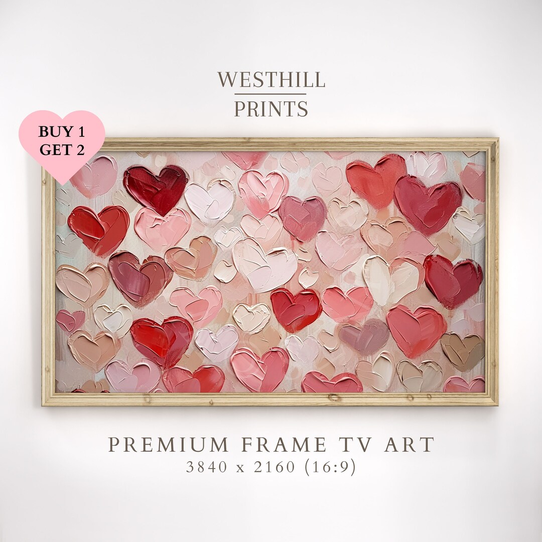 Painting of Hearts Artwork for Valentines Day Samsung Frame TV Art ...
