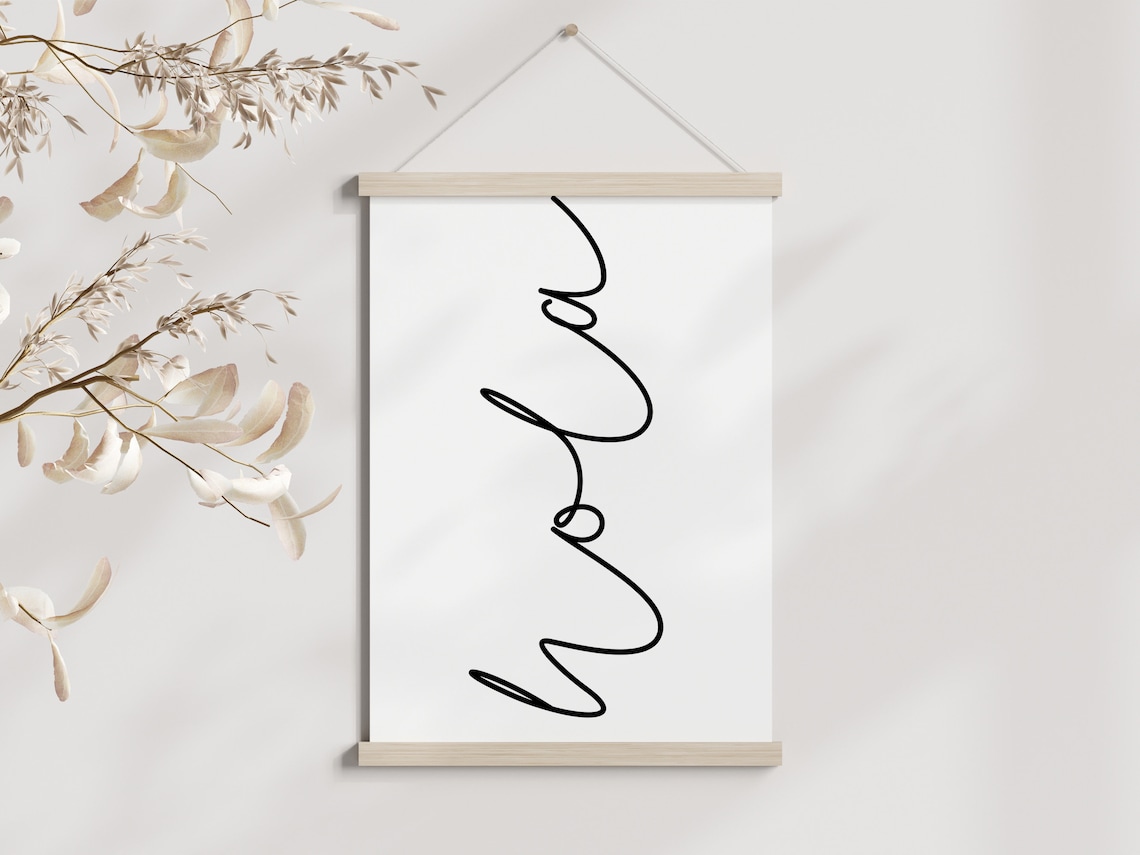 Hola Print, Entryway Sign, Hola Printable Wall Art, Office Print, Home ...