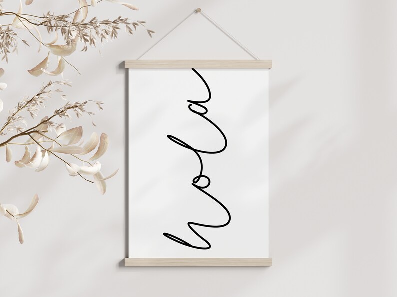 Hola Print, Entryway Sign, Hola Printable Wall Art, Office Print, Home ...