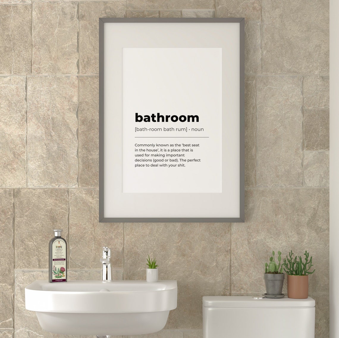 Bathroom Definition Wall Art, Bathroom Fun Sign, Printable Bathroom ...