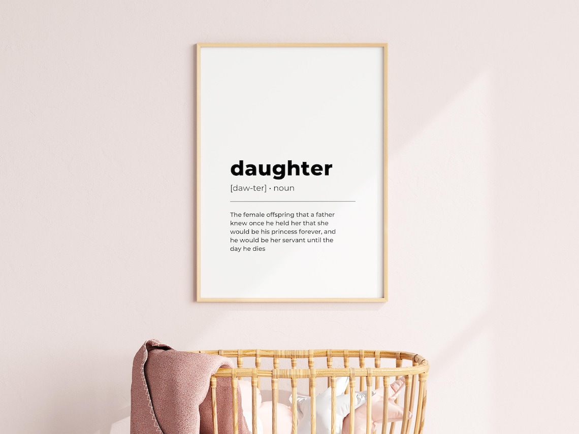 Daughter Definition Print, Printable Wall Art Quotes Instant Download ...