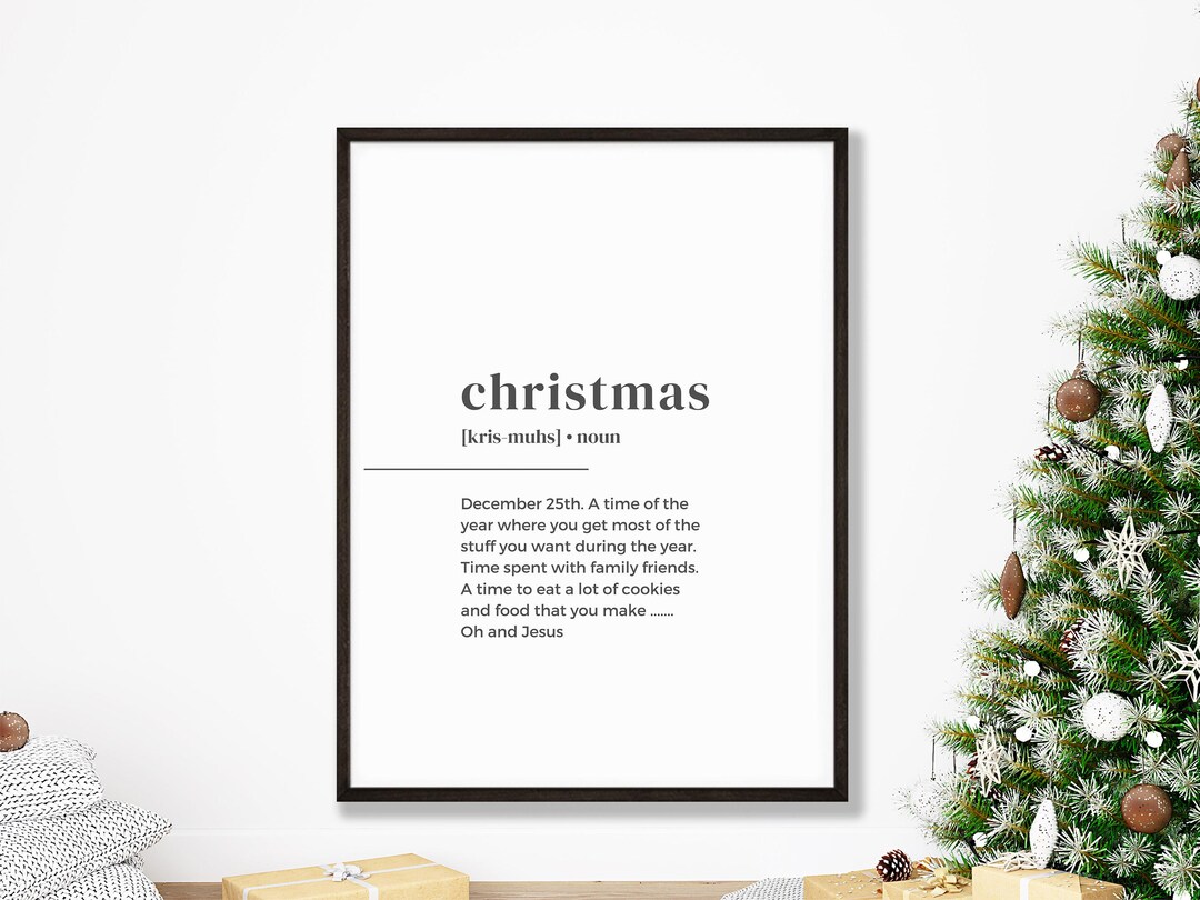 Funny Christmas Definition Printable, Modern Christmas Art Print ...