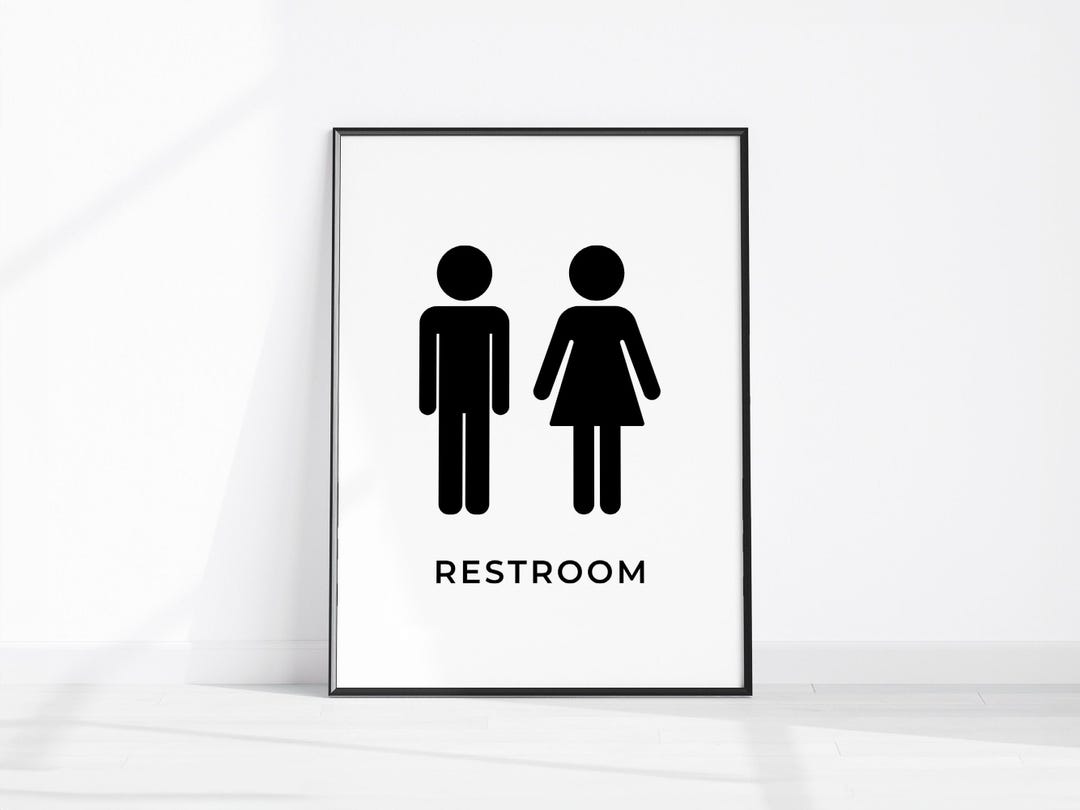 Unisex Restroom Sign Digital Download, Men Women Restroom Sign Print ...