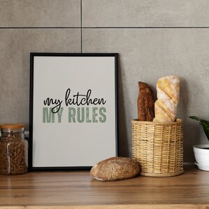 My Kitchen My Rules Sign, Cooks Kitchen Décor, Fun Kitchen Wall Art ...