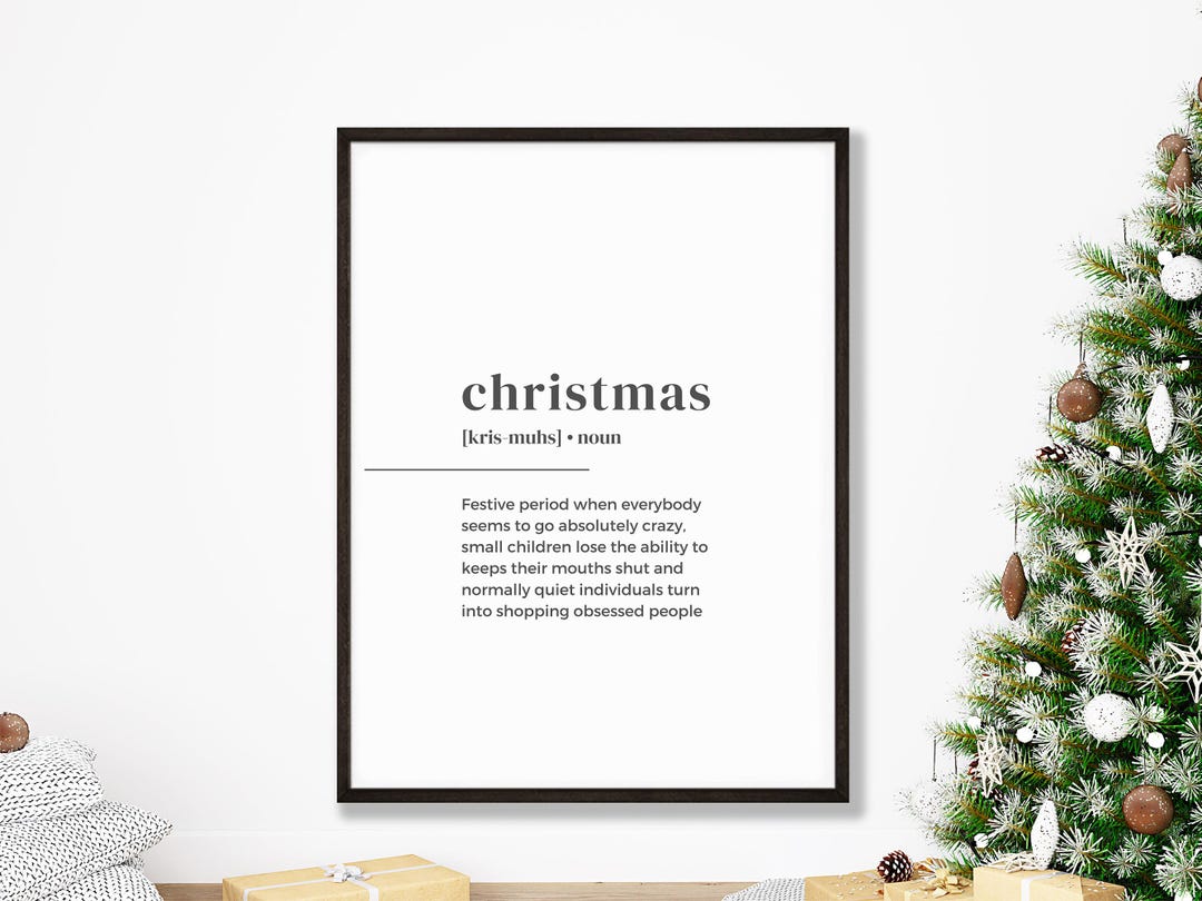 Funny Christmas Definition Print, Christmas Printable Wall Art ...