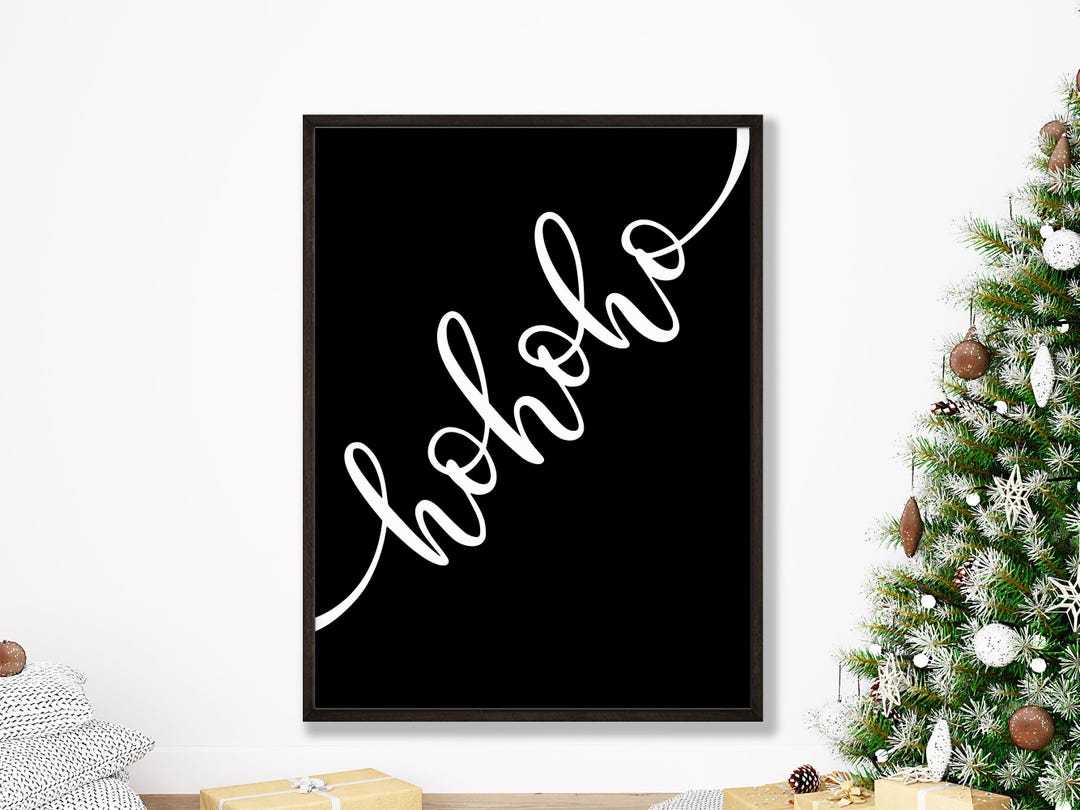 Ho Ho Ho Printable, Ho Ho Ho Print, Modern Christmas, Christmas Wall ...
