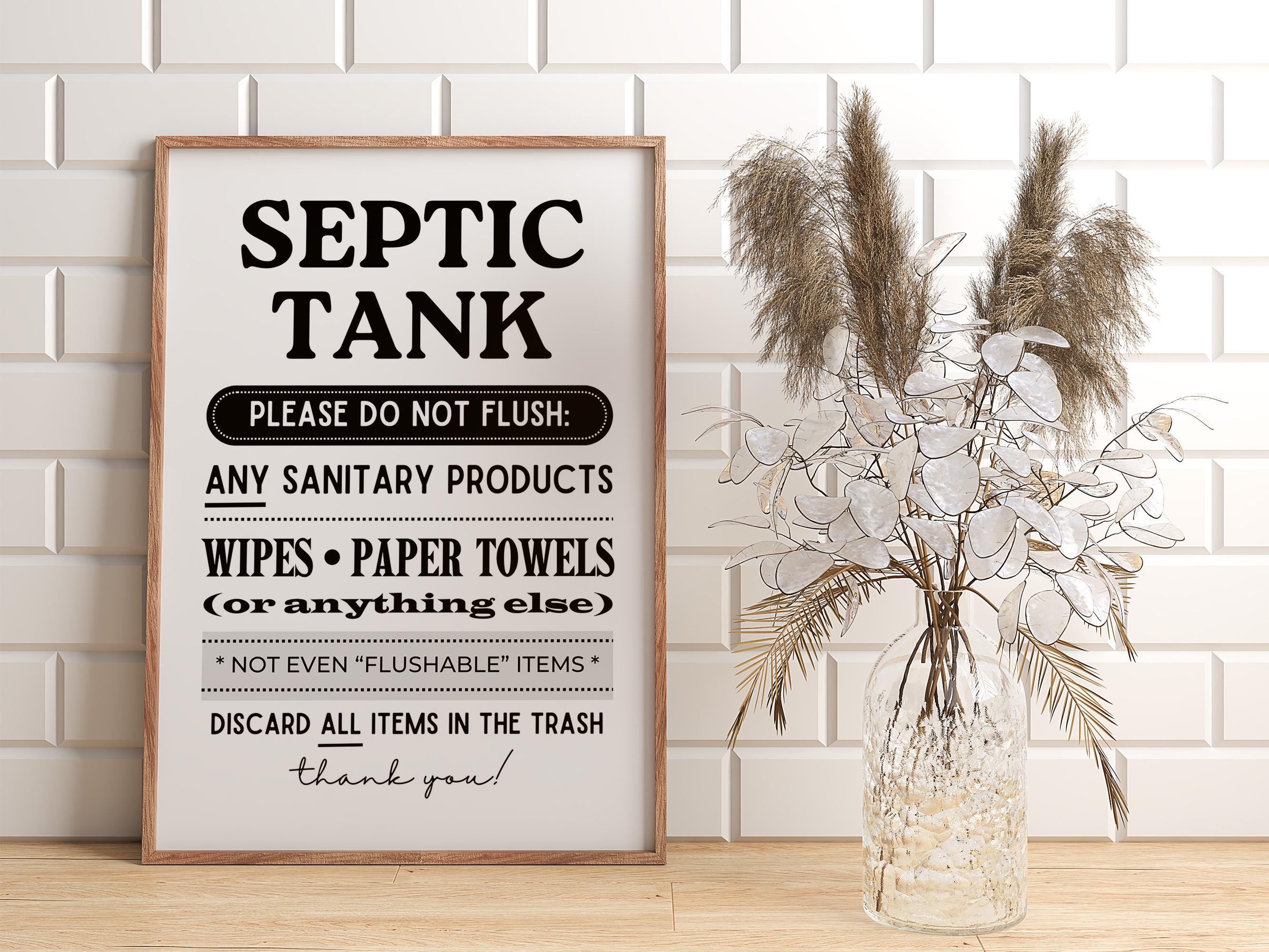 Septic Tank System Bathroom Sign Instant Download Printable Do Not ...