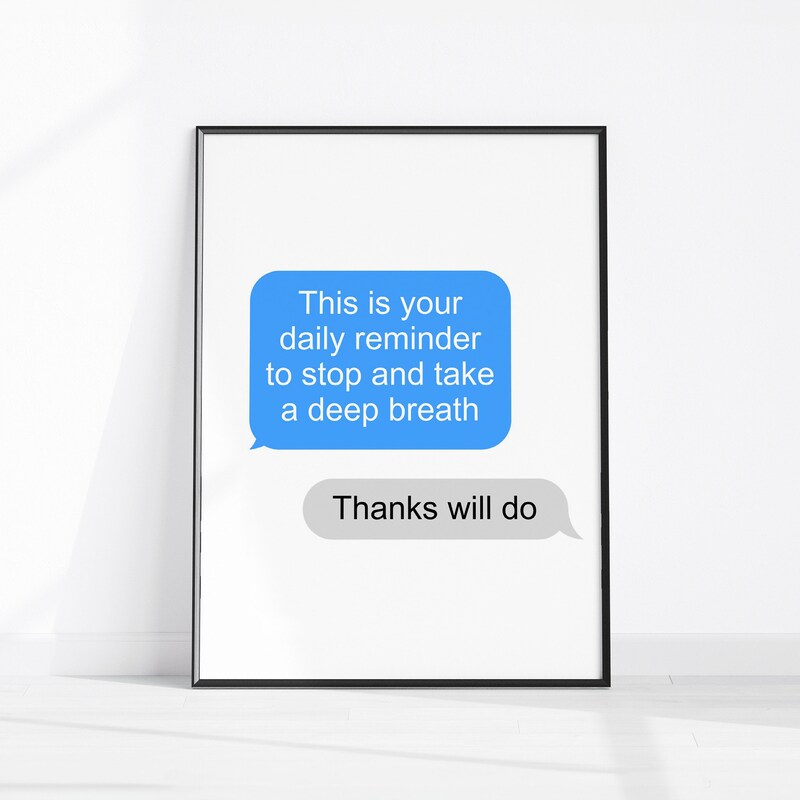 Deep Breath Sign - Etsy