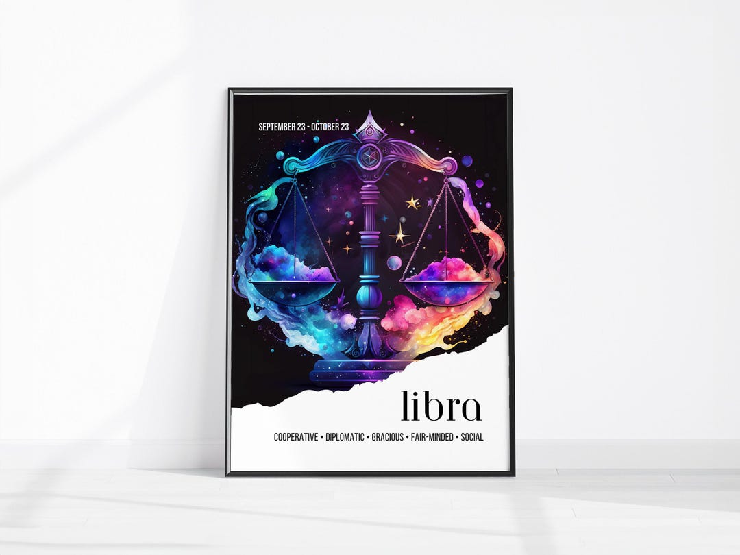 LIBRA Poster, Zodiac Libra Print, Scales Wall Decor, Digital Download ...
