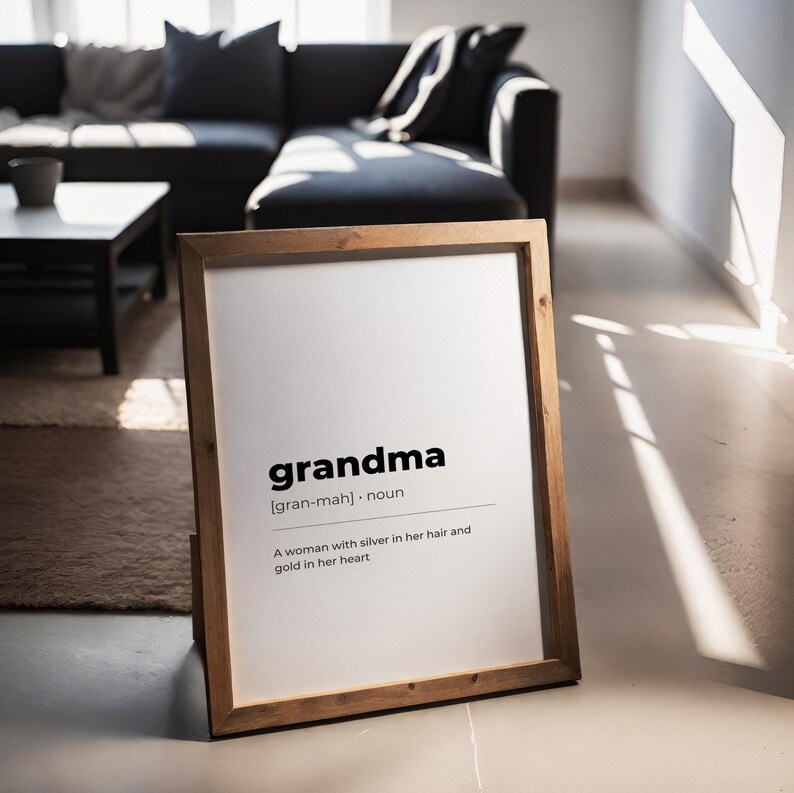 Grandma Definition Print, Family Wall Art, Grandma Printable Art, Gran ...