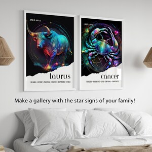 TAURUS Zodiac Print, Taurus Poster Spiritual Decor, Zodiac Printable ...