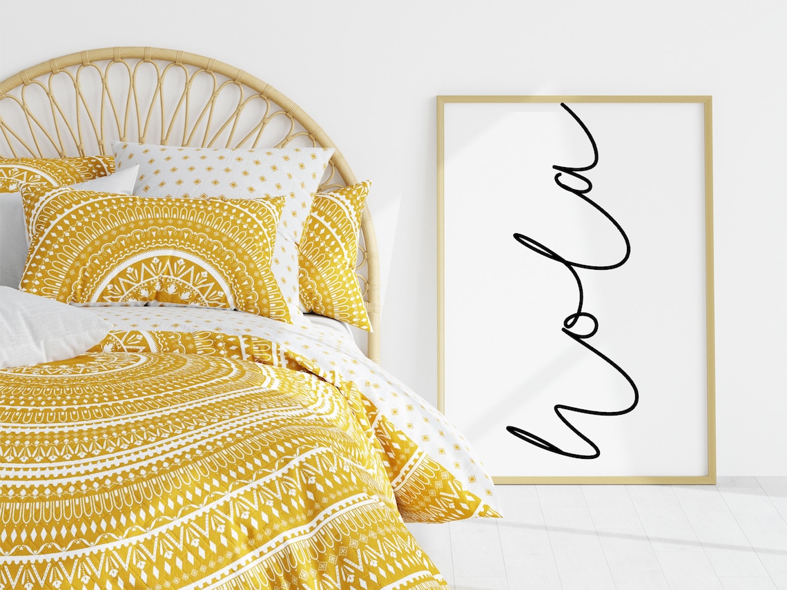 Hola Print, Entryway Sign, Hola Printable Wall Art, Office Print, Home ...