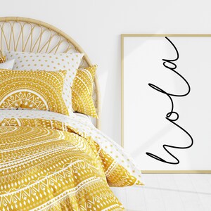 Hola Print, Entryway Sign, Hola Printable Wall Art, Office Print, Home ...