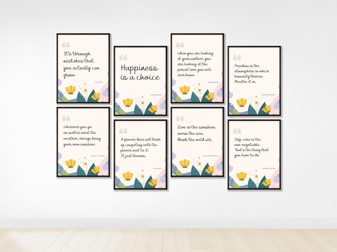 Famous Author Quotes, Set of 8 Famous Quote Posters, Inspirational Wall ...