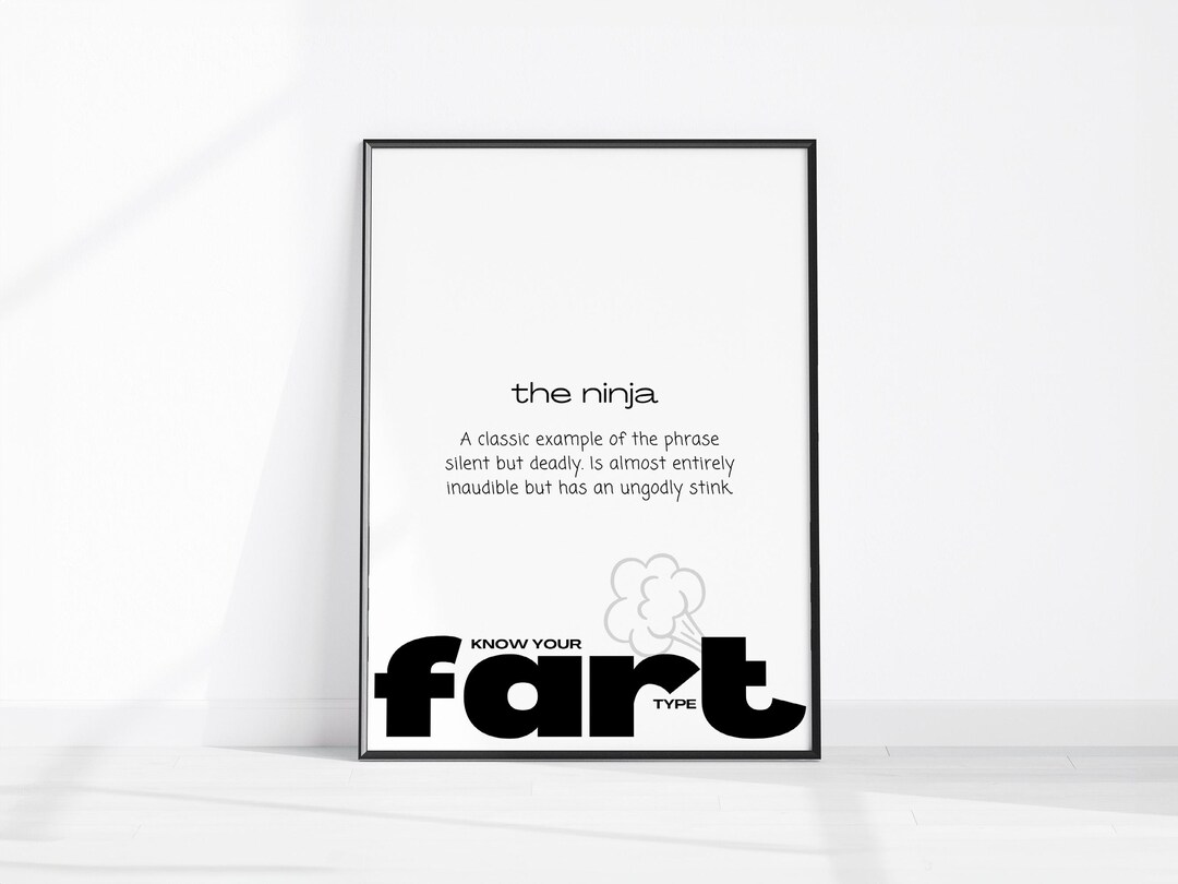 The Ninja Fart Definition, Funny Bathroom Decor, Farting Description ...