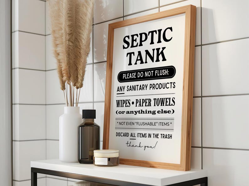 Septic Tank System Bathroom Sign Instant Download Printable Do Not ...
